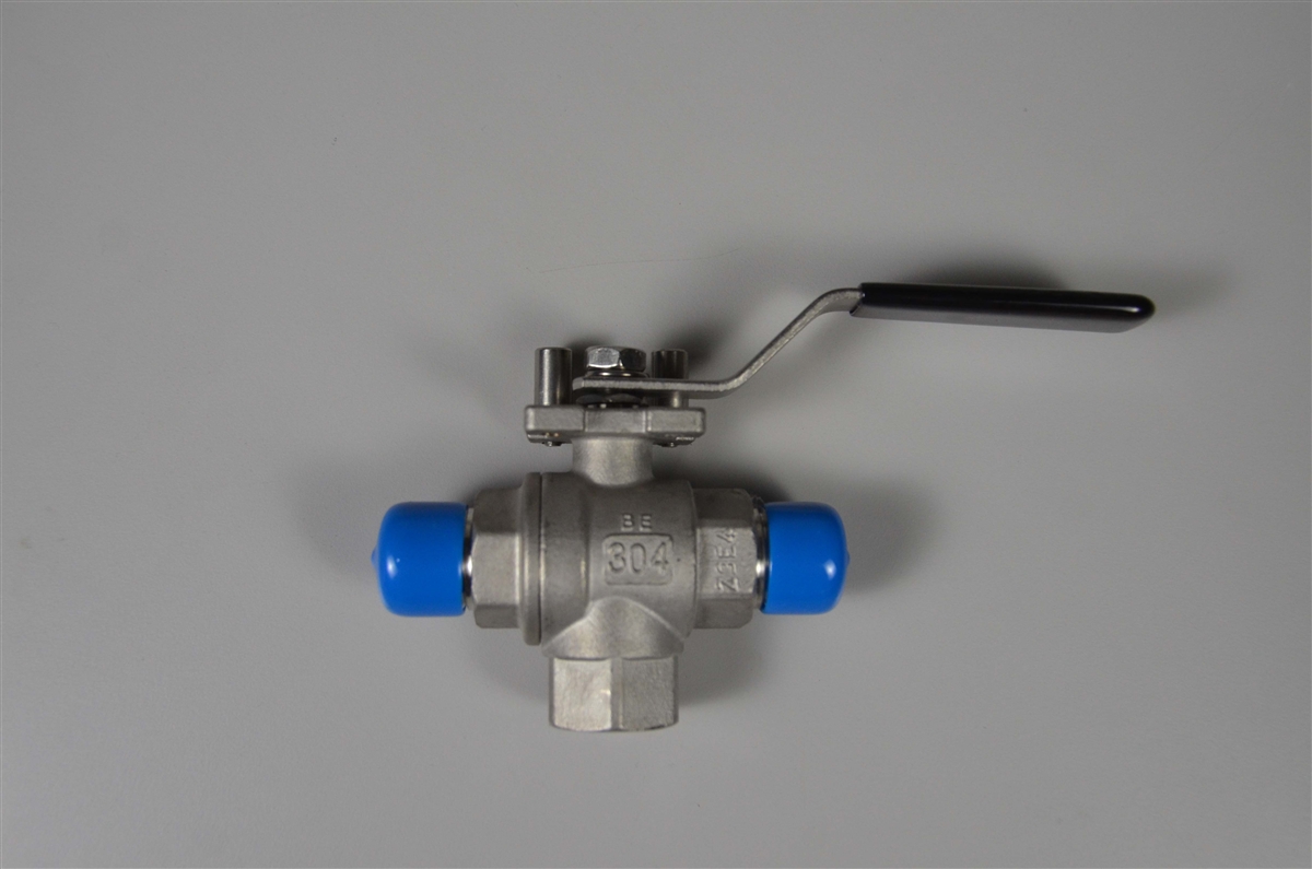 Ball Valve – 3-way Male X Male X Female ½” NPT - Blichmann Engineering